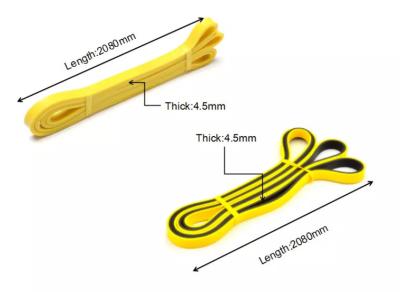 China 2080mm Eco-friendly natural Latex yellow rubber band for training muscle and body fitness for sale