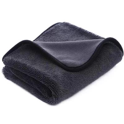 China 650GSM Twisted Microfibre Car Drying Towels With Soft PE Edged for sale