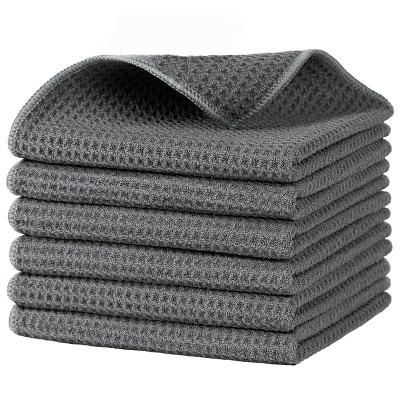 China Waffle Weave Auto Detailing Microfiber Towels Car Wax Polishing Cloth 30x30CM 40x40CM for sale