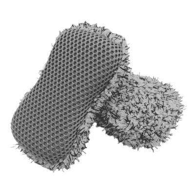China 2 in 1 Car Detailing Sponge High Density 8 Shaped Plush Microfiber Car Wash Sponge for sale