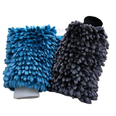 China 100% Polyester Bright Chenille Double-Sided Thickened Car Wash Mitt for sale
