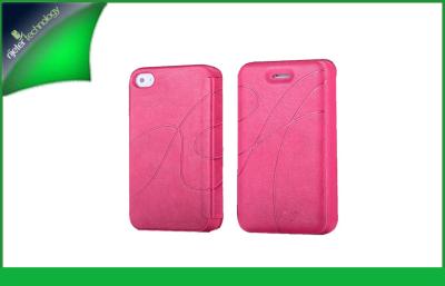 Cina Casse eleganti del cuoio di Apple Iphone 4s di progettazione del foglio di rosa caldo, caso impermeabile di Iphone 4 in vendita