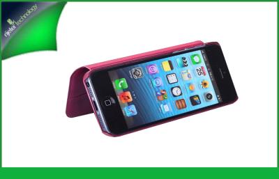 Cina Casse rosse durevoli del cuoio di Apple Iphone, tipo di cuoio del libro della copertura di Iphone 4 in vendita
