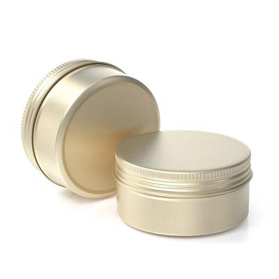 China Silver Gold Empty Aluminum Cosmetic Jars Engraving Storage Container for sale