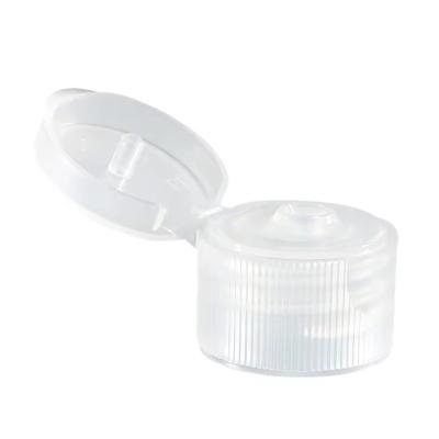 China 20mm Black Ribbed Flip Top Caps Plastic Screw Top Cap for Liquid Soap for sale