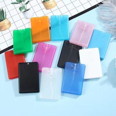 China 15ml 30ml Easy To Carry Card Piece PP Plastic Perfume Mist Bottle for sale