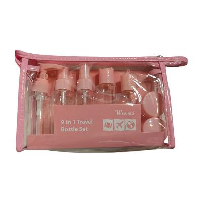 Китай 60 мл 9 шт Комплект Пластиковый путевой комплект Бутылка Контейнер Лосьон насос Спрей Flip Cap Бутылка банка многоразовый продается