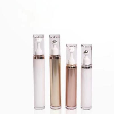 China 5ml 10ml 15ml Eye Cream Container Flat Applicator Airless Eye Cream Bottle for sale