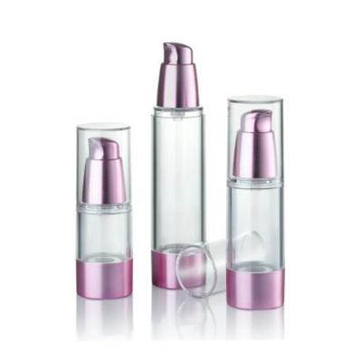 China Rose Gold 15ml Airless Pump Bottle With High Quality Artwork Support Customization for sale