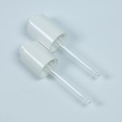 China Custom Color 18mm 24mm Glass Pipette Press Down Type Plastic Dropper with Round Shape and Pump Material plastic pp and glass for sale