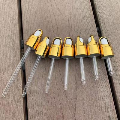 China Wholesale 18mm 24mm Silver Gold Glass Plastic Pipette Press Down Type Plastic Dropper for sale