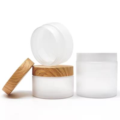 China 30ml 50ml 100ml 200ml Empty Clear Cosmetic Glass Cream Jar for sale