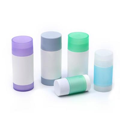 China Rotating Design 30g 50g 75g 100g PP Double Shell Body Fragrance Deodorant Stick Container for sale