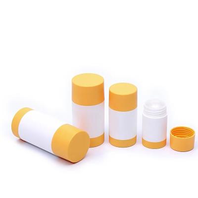 China Rotating Design 30g 50g 75g 100g PP Double Shell Body Fragrance Deodorant Stick Container for sale