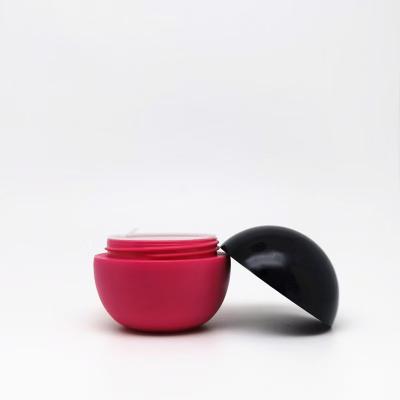 China Hot Selling 5g 25g 50g 80g Smooth Surface Ball Shape PP PS Plastic Cream Jar for Skincare for sale