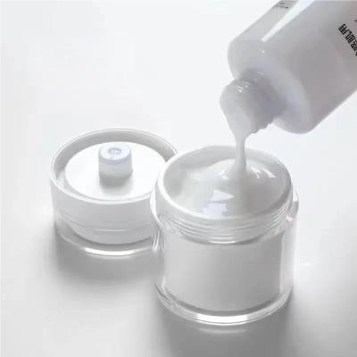 China 15g 30g 50g 100g Round PS Double Wall Airless Pump Face Cream Jar New Design for sale