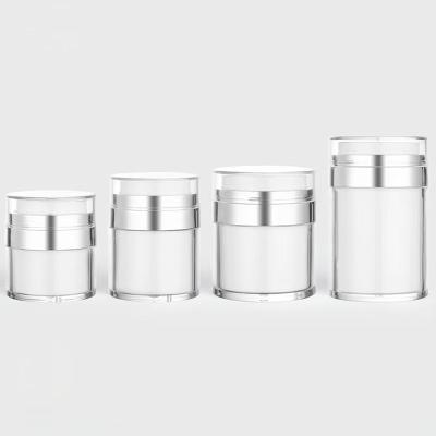 China 15g 30g 50g 100g Round PS Double Wall Airless Pump Face Cream Jar Cosmetic Bottle for sale