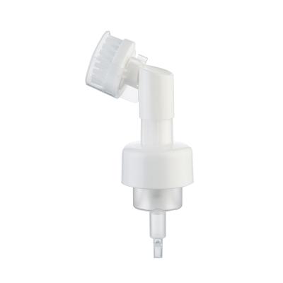 China 42mm 43mm Spring Inside Face Cleaning Tool Foam Pump with Silicone Brush Head for sale