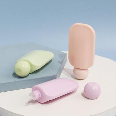 China Wholesale cute Square Face Hand Cream Bottle 40ml PET Pump Sunscreen Lotion Skincare Cosmetic Packaging with Custom Logo for sale