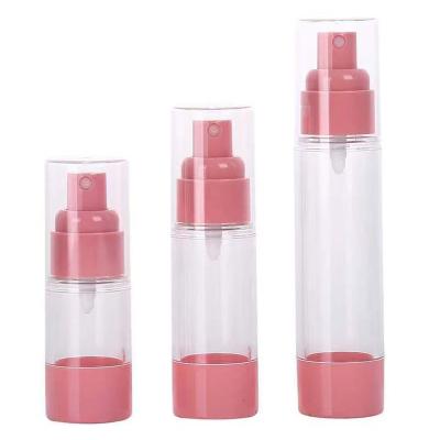 China Pink Clear Airless Vacuum Spray Bottle 15ml 30ml 50ml Refillable Mini Cosmetic Fine Mist Sprayer Portable Travel Empty Skincare Toner Perfume Atomizer Plastic Beauty Packaging Container for sale