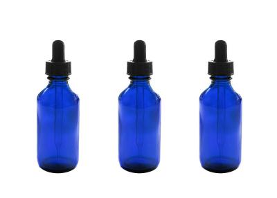 China Blue Empty Essential Oil Bottles  Storing Perfumes Chemistry Chemicals for sale