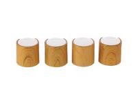 China Bamboo Surface Plastic Bottle Caps 20mm 24mm - Recyclable Eco-Friendly Cosmetic & Household Caps for sale