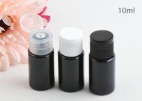 China Refillable Plastic Cosmetic Bottle 10ml Black PET with PP Lid Travel Size for sale
