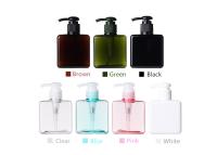 China 250ml Square PETG Bottle Amber Cosmetic Lotion Bottle with PP Pump for sale