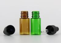 China 60ml Small Glass Essential Oil Bottles Smooth Surface with Plastic Dropper Green Brown for sale