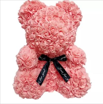 China Most Popular Szie 40 CM Foam Rose Teddy Bear For Ladies Valentines Day gift  Birthday gift  Christmas day gift for sale
