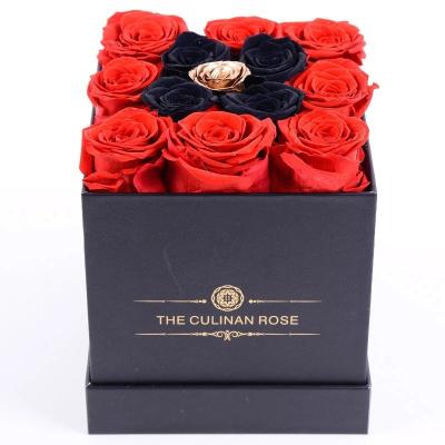 China Preserved Roses Gift Eternal Rose In Square Flower Box Valentines Day Gifts for sale