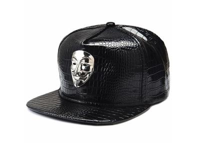 China Black Snapback Flat Brim Hats , Custom Made Baseball Hats With Fashion Patches for sale