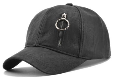 China Zippe Decorated PU Mens Casual Hats , Cool Baseball Caps For Guys Casquette Headwear for sale