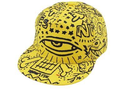 China Big Eye Design Custom Printed Hats , Adults Size Cotton Ball Caps With Tight Feeling for sale