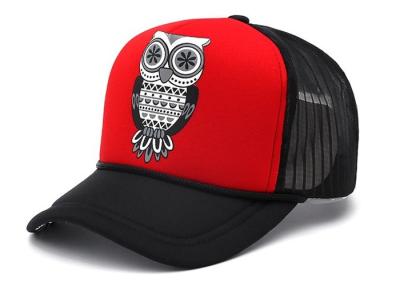 China Adult Fashion Trucker Mesh Baseball Cap , Unisex Classic Owl Baseball Cap for sale