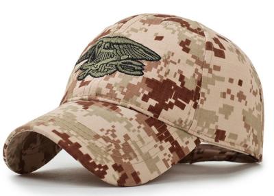 China Leisure Camouflage Custom Embroidered Caps , Snapback Embroidered Fitted Hats for sale