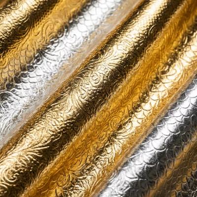 China Bestseller Superior 0.9mm Elastic Pearlescent 3D Hot Stamping Foiled Pattern Soft Faux PU Leather for Fashion Bag Making for sale