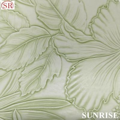 China Antique Wear-resistant Embossed Flower PU Artificial Leather Fabric Used for Luggage and Furniture for sale
