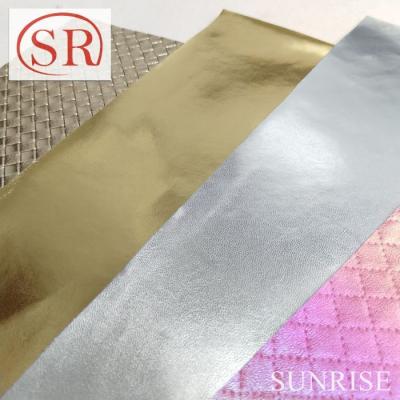 China Wholesale Mirror Glossy Silver PU PVC Faux Artificial Synthetic Leather Fabric for Furniture Sofa Upholster for sale
