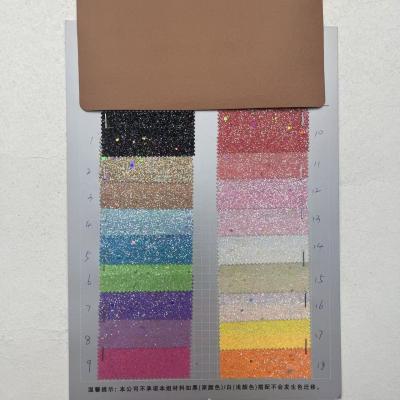 China Waterproof Anti-Mildew Synthetic Glitter Leather PU Material 0.8mm Thick Shoe Upper Bag Decorative for sale