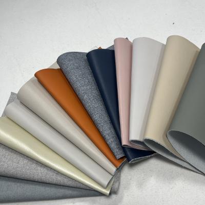 China New Arrival Nappa Microfiber Leather Soft Smooth PU for Car Seat Covering Embossed Stretch Blackout for Bags Garments Outdoor for sale