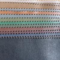 China Thin PU Synthetic Leather for Garment Jackets Exquisite Pattern Polyester Coat Backing Leather for sale