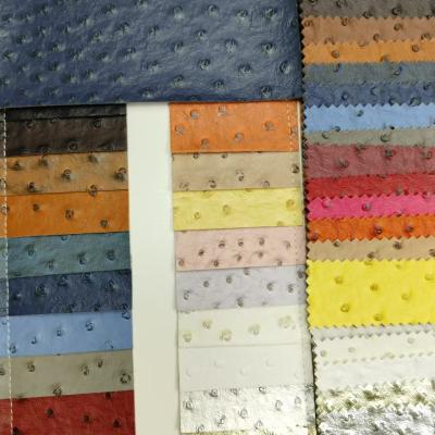 China New Fashion PVC Ostrich Design Leather Fabric Box Bag Decoration Material for sale