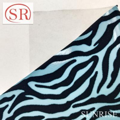 China PU Leather Zebra Striped Animal Printed Knitted Fabric Soft and Comfortable for Cloth for sale
