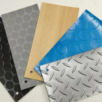 China Good Price PVC Synthetic Leather Car Floor Mat Rolls Customized Thickness Leather Flooring for Car Usage Diamond Plate for sale