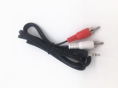 China 3.5mm To 2 RCA Adapter Audio Video Cable Red And With Color Easy Connectivity for sale