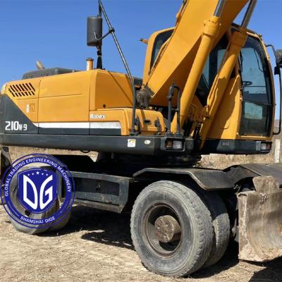 China Excavadora Hyundai de ruedas usada modelo 210W-9 original y en buen estado en venta en venta