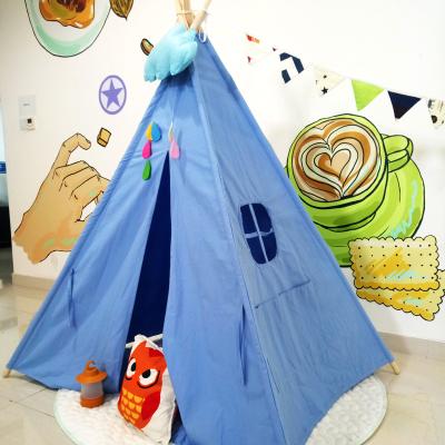 China Wooden Pole Cotton Canvas Kids Teepee Indian Tipi Play Tent Children's Playhouse for Outdoor and Indoor Play for sale