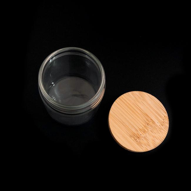 2oz 3oz 4oz 5oz 8oz 500ml 1000ml Food Honey Cookie Food Jar With bamboo Lid Clear glass Jar