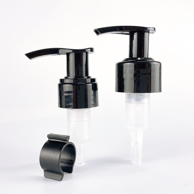 24mm 28mm left-right lock black white plastic lotion pump